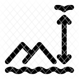 altitude icon, height icon, distance icon, vertical icon, mountain icon ...