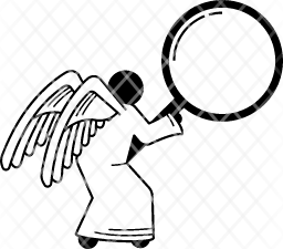 angel icon, god icon, magnifying glass icon, search icon, searching ...