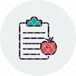 apple icon, checklist icon, clipboard icon, diet icon, chart icon, plan ...
