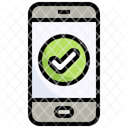 approval icon, filloutline icon, smartphone icon, mobile icon, check ...