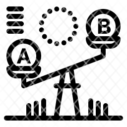 balance icon, decision icon, seesaw icon, lift icon