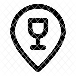 bar location icon, cocktail icon, maps and location icon, map position ...