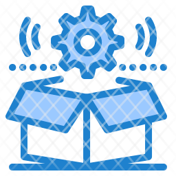 box icon, cog icon, wheel icon, gear icon, setting icon