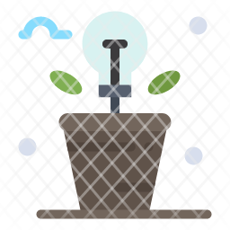 brainstorm icon, fresh icon, idea icon, light icon, plant icon