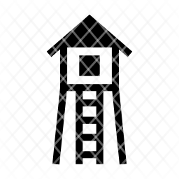 cabin icon, camping icon, lodge icon, outpost icon, watch tower icon