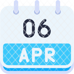 calendar icon, april icon, six icon, date icon, monthly icon, time icon ...
