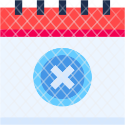 calendar icon, schedule icon, time icon, date icon, cross icon, delete icon