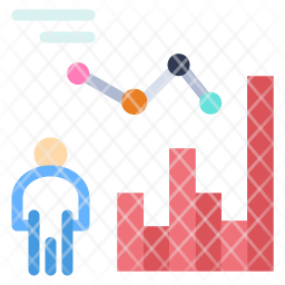 chart icon, data icon, efficiency icon, management icon, person icon