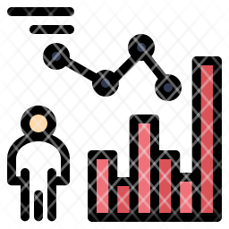 chart icon, data icon, efficiency icon, management icon, person icon