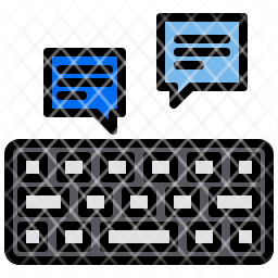 chat icon, keyboard icon, social icon, media icon