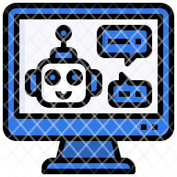 chatbot icon, filloutline icon, computer icon, bot icon, communications ...
