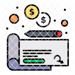 cheaque icon, money icon, payment icon