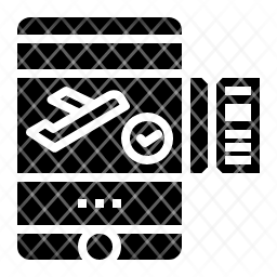 check icon, in icon, online icon, plane icon, tickle icon