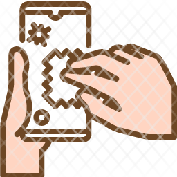 cleanphone icon, phone icon, hand icon, touch icon, virus icon, clean icon