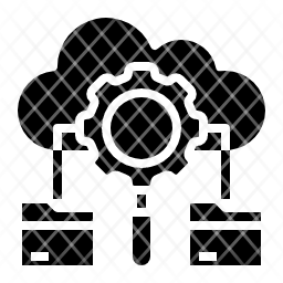 cloud icon, gear icon, file icon, storage icon, process icon