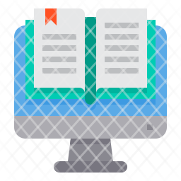 computer icon, book icon