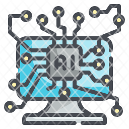 computer icon, screen icon, monitor icon, cpu icon, futuristic icon