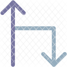 connected straight icon, u-turn arrow icon, straight and right turn ...