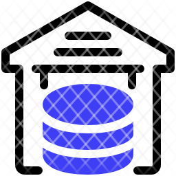 data icon, warehouse icon, house icon, inventory icon, logistic icon