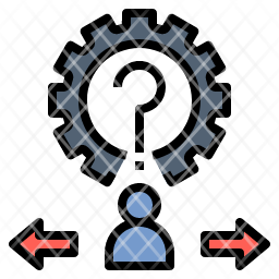 decision icon, choose icon, process icon, confuse icon, determine icon
