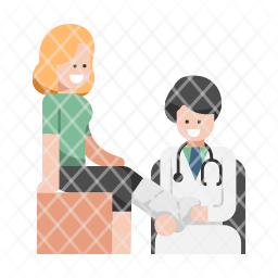 doctor icon, leg icon, medical icon, patient icon, physical recovery ...