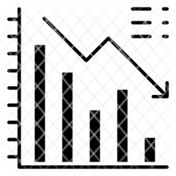 down icon, decrease icon, bar icon, chart icon, stats icon, statistics icon, plot icon