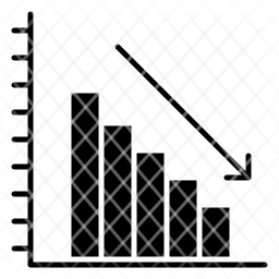 down icon, decrease icon, bar icon, chart icon, stats icon, statistics icon, plot icon