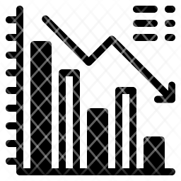 down icon, decrease icon, bar icon, chart icon, stats icon, statistics icon, plot icon