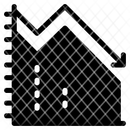 down icon, decrease icon, bar icon, chart icon, stats icon, statistics icon, plot icon