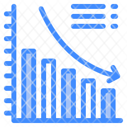 down icon, decrease icon, bar icon, chart icon, stats icon, statistics icon, plot icon