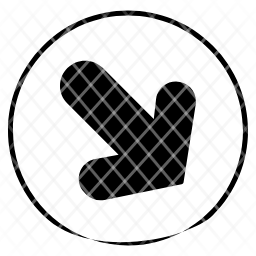 down icon, left icon, arrow icon, sign icon, indication icon, signal icon