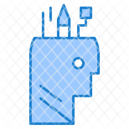 education icon, pen icon, head icon, school icon