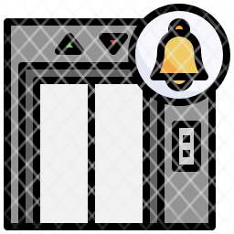 elevator icon, filloutline icon, alarm icon, button icon, bell icon ...