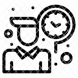 employee icon, routine icon, time icon, working icon