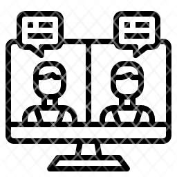 encounter icon, social icon, distance icon, meeting icon, conference icon