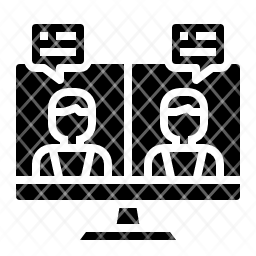 encounter icon, social icon, distance icon, meeting icon, conference icon