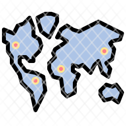 endemic icon, distribution icon, disease icon, map icon, world icon