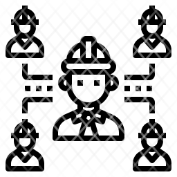 engineer icon, company icon, network icon, worker icon, team icon