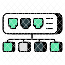 ethernet ports icon, network ports icon, internet ports icon, ethernet ...