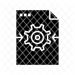 file icon, gear icon, setting icon, arrow icon