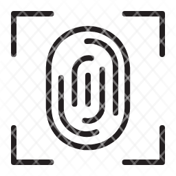 fingerprint icon, scan icon, finger icon, focus icon, crosshair icon ...