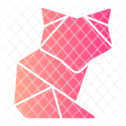 fox icon, origami icon, animal icon, art icon, design icon, craft icon ...