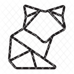 fox icon, origami icon, animal icon, art icon, design icon, craft icon ...