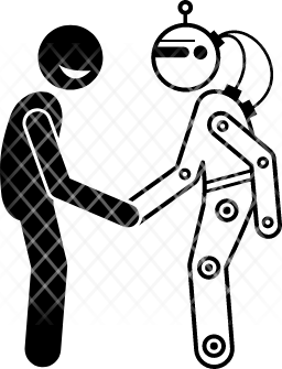 future icon, futuristic icon, robot icon, human icon, shaking hand icon ...