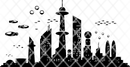 future icon, futuristic icon, world icon, city icon, scene icon ...