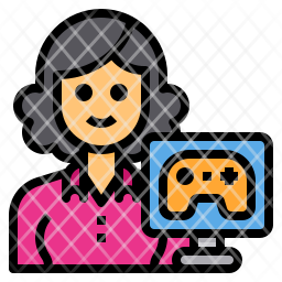gamer icon, avatar icon, occupation icon, woman icon, game icon