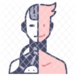 half icon, face icon, ai icon, cyborg icon, future icon, head icon ...