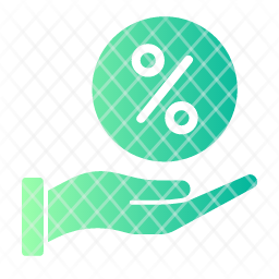 hand icon, interest icon, commission icon, percentage icon, percent ...