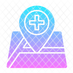 hospital icon, map icon, medical icon, pin icon, location icon