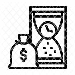 hourglass icon, historical icon, cost icon, time icon, investment icon